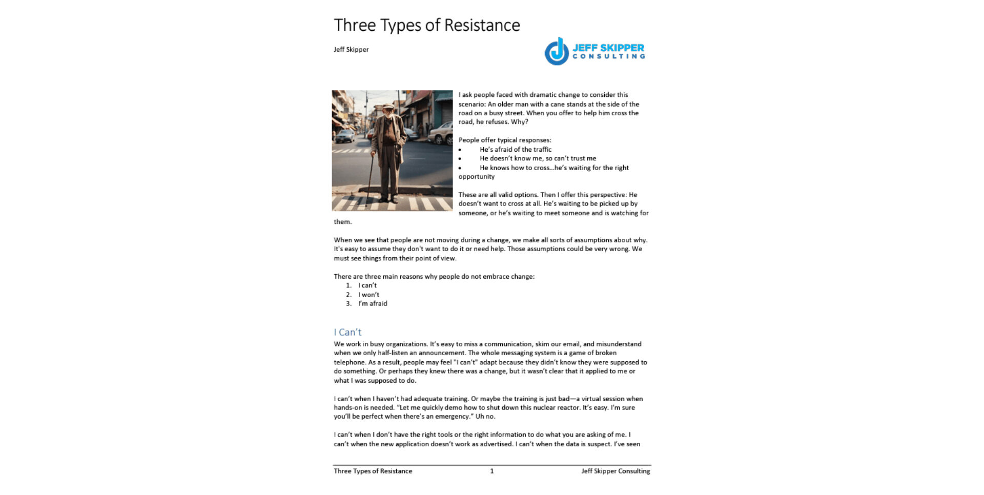 Three Types of Resistance - Jeff Skipper Consulting